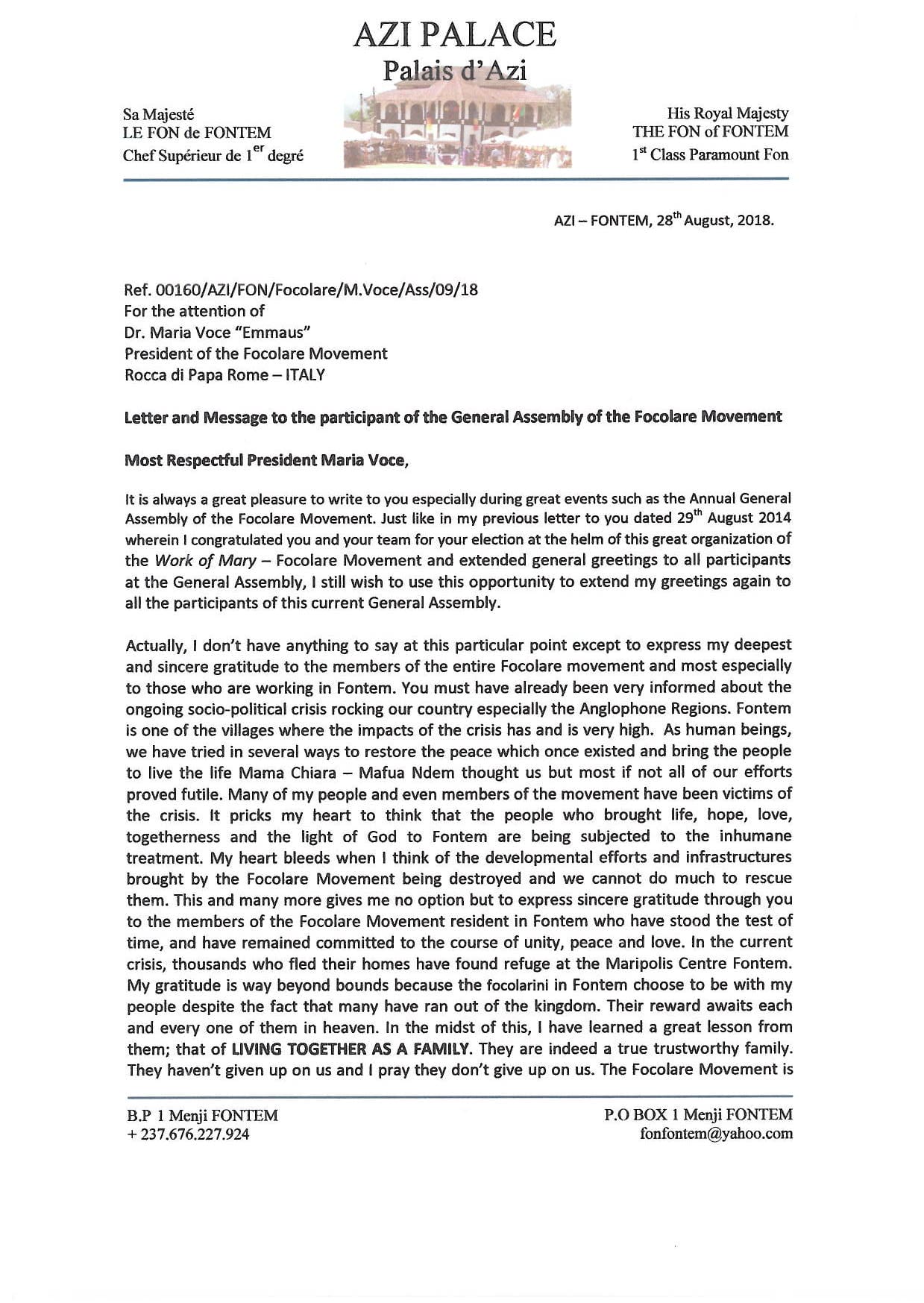 The Focolare: “Fontem’s backbone” | Movimento dei Focolari